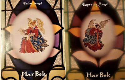 Lot of 2 MarBek Cross Stitch Patterns Leaflets Tudor Angel Tapestry ...