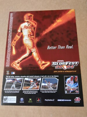 2003 Video Game Promo Print Ad - MLB SLUGFEST 2004 - GAMECUBE, XBOX, PS ...