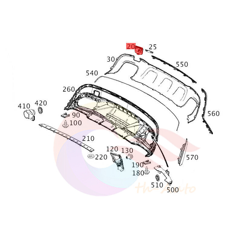 Silver Rear Bumper Tow Hook Cover Cap A1568853522 For Mercedes X156 GLA ...