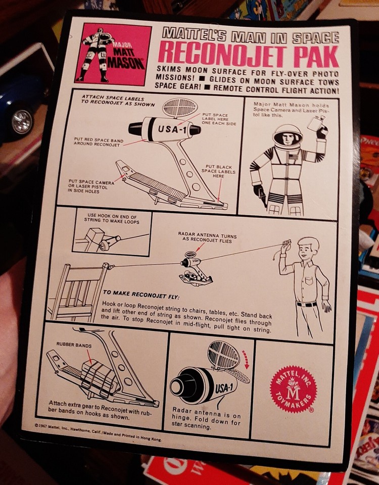 MATTEL MAJOR MATT MASON RECONOJET PAK MINTY UNPUNCHED GORGEOUS SLIGHT ...