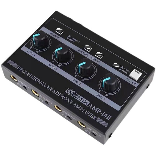 Mini 4-Channel Mono/Stereo Headphone Monitoring Amplifier Portable ...