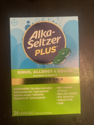 Alka-Seltzer Plus Maximum Strength PowerMax Gel Sinus Allergy Cough 24 ...