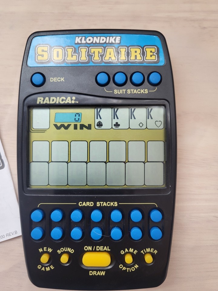 Klondike Solitaire Radica Model 2320 Electronic Handheld Game W/ Big ...