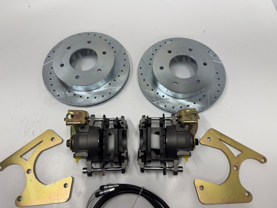 1963-87 C10 Rear Disc Brake Kit 6 Lug Drilled & Slotted w/ e-brake ...