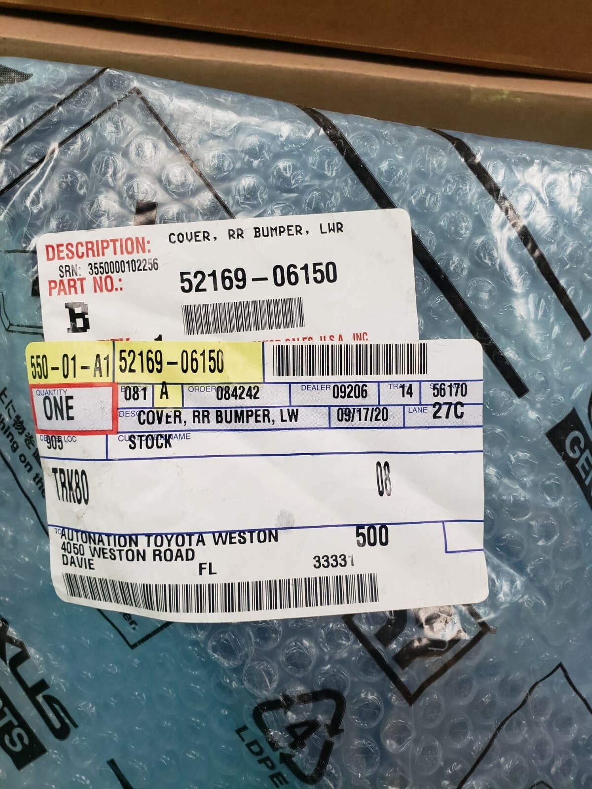 2018-2020 Toyota Camry Valance Panel (Rear, Lower) NEW OEM 18 19 20 ...