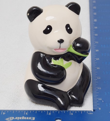 Old Vintage Panda Bear Eating Bamboo Coin Bank Ceramic | eBay