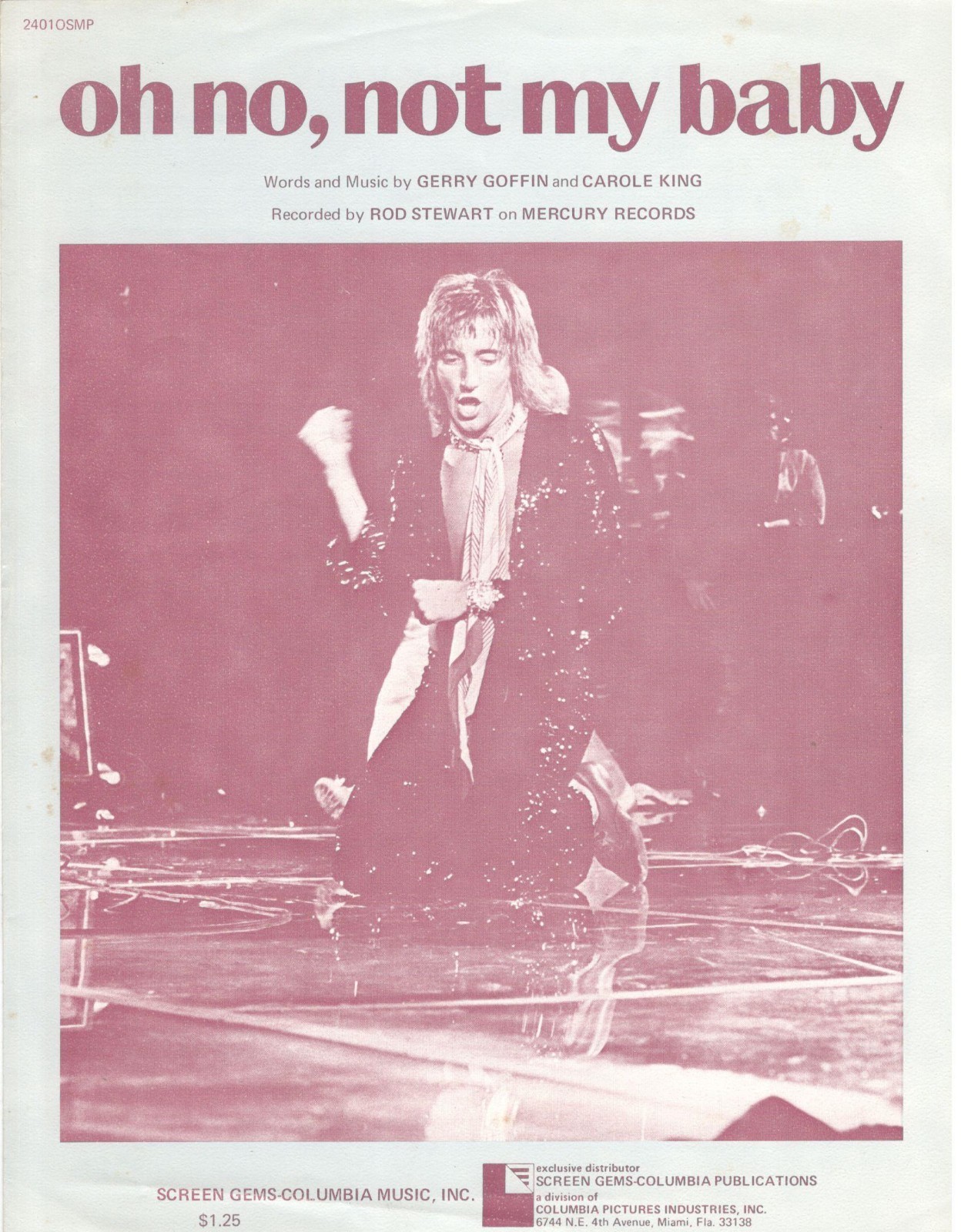 ROD STEWART "OH NO, NOT MY BABY" SHEET MUSIC-PIANO/VOCAL/GUITAR/CHORDS ...