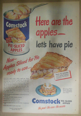 Comstock Pie-Sliced Apples Ad: Its Apple Pie Time! from 1940's Size 11 ...