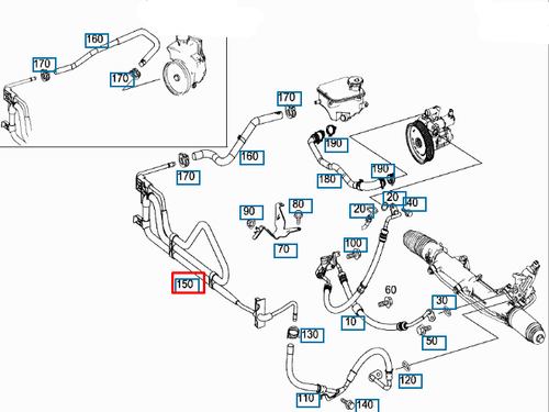 MERCEDES BENZ C W204 Power Steering Cooler A2044600143 NEW GENUINE ...
