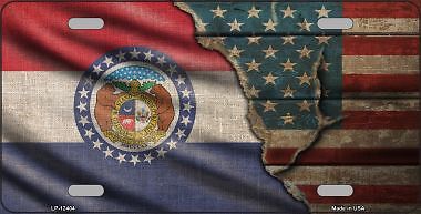 Missouri/American Flag Novelty Metal License Plate Tag LP12404 | eBay