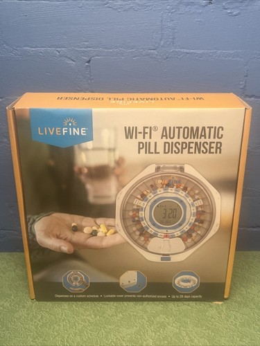 LiveFine Smart WiFi 28-Day Automatic Pill Dispenser Locking Clear Lid ...