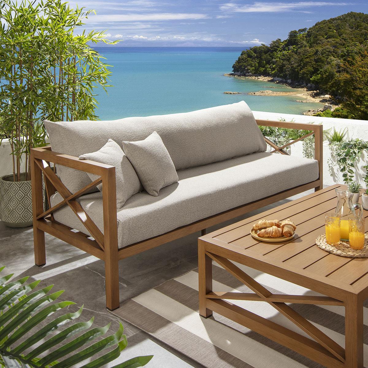 Outdoor Wooden Sofa Small Outdoor Corner Sofa With Storage | Outdoor