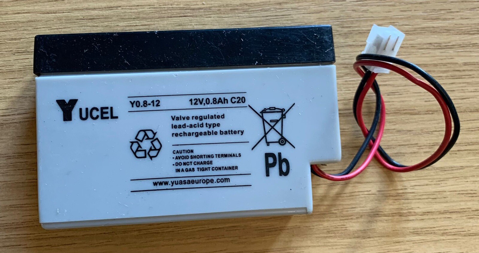 Y0.8-12 Yuasa Yucel Lead Acid Rechargeable Battery 12V 0.8Ah (Alarm ...