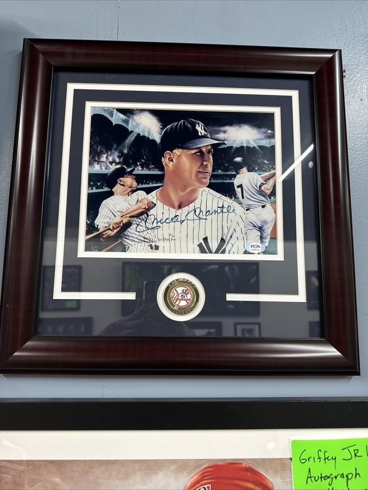 Mickey Mantle Framed Autograph Lithograph PSA Certified Yankees ...