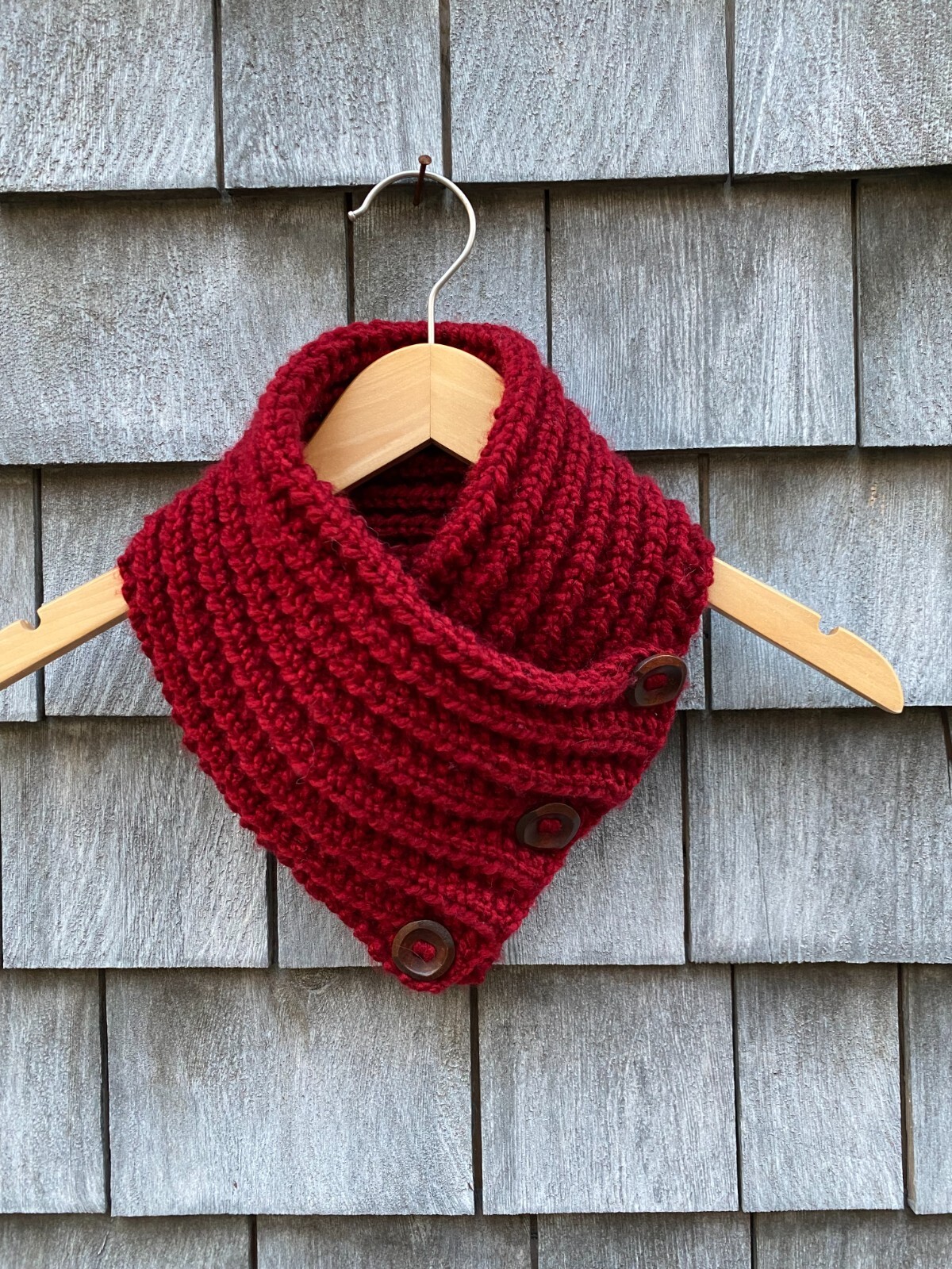 Women's Cowl Scarf, Red Color, Scarf with Buttons, Scarf Gift Christmas ...