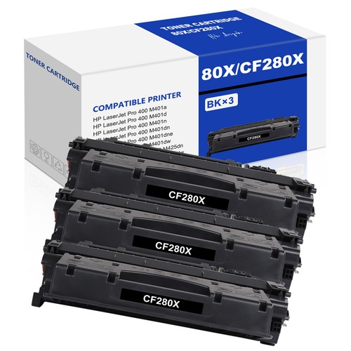3Pack CF280X 80X Toner for HP Laserjet Pro 400 M401a M401d M401dn ...
