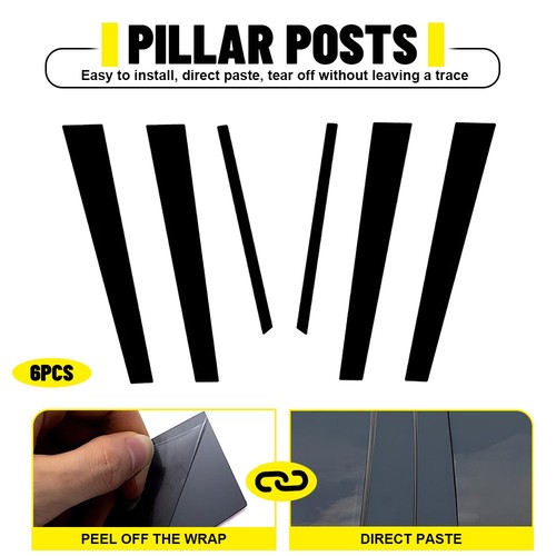 6X Black Door Window Pillar Post Cover Trim For 2001 2002-2006 Lexus ...