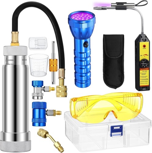 AC Leak Detector Kit R1234yf R134a R410a UV Dye Injector w/ Glasses ...