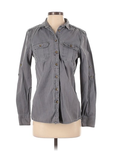 Gap Women Gray Long Sleeve Button-Down Shirt S | eBay