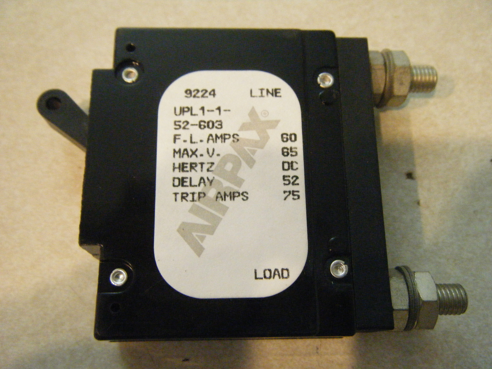 2 Pcs AIRPAX 60 Amp Breaker Switch Power Stud Terminal Ships Upl1-1-52 ...