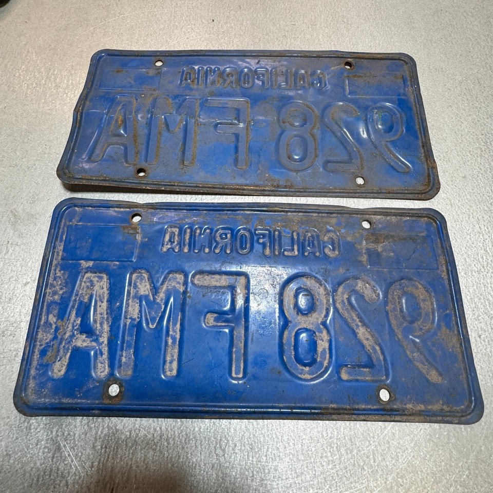 Original 1970 California License Plate Set Pair #928 FMA | eBay