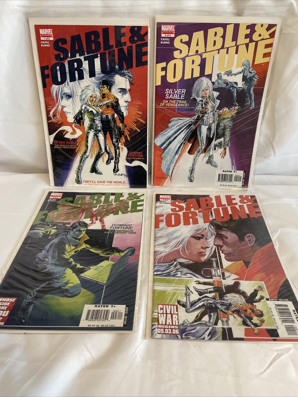 2006 MARVEL Comics SABLE & FORTUNE #1-4 SILVER SABLE & DOMINIC FORTUNE ...