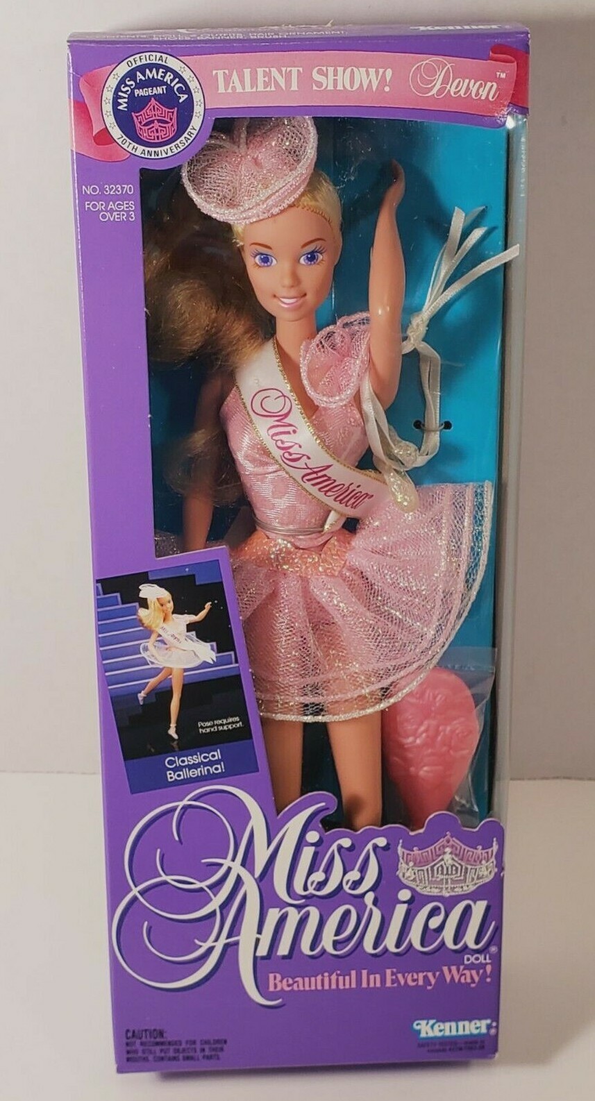 NEW 1991Kenner MISS AMERICA DOLL Devon Talent Show Collection 70th ...