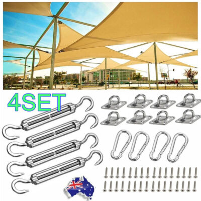 Sun Shade Sail Hardware Fitting accessories Turnbuckles Pad eyes Wire ...