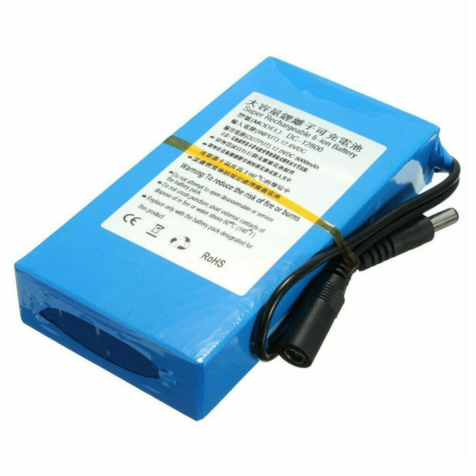 DC 12V 8000mAh Li-ion Portable Rechargeable Battery Pack | eBay