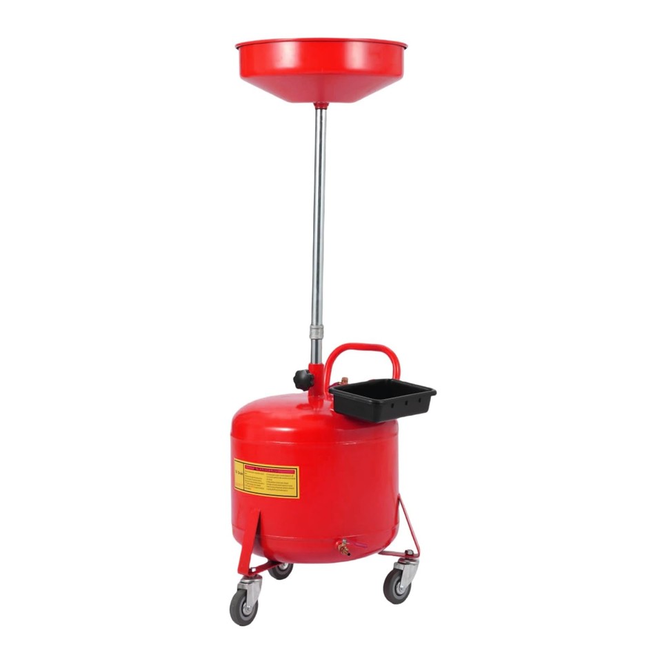 8/20 Gallon Oil Drain Container,Portable Waste Oil Drain Tank w/Wheels ...
