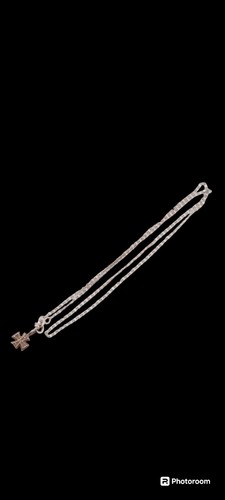 Pendant GERMAN IRON Cross 800 Sterling SILVER Vintage 925 Chain Germany ...