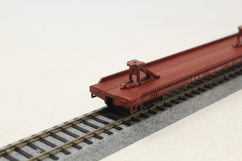 HO Walthers 932-3956 75' TOFC Flat Car Burlington CB&Q 94532 Red | eBay
