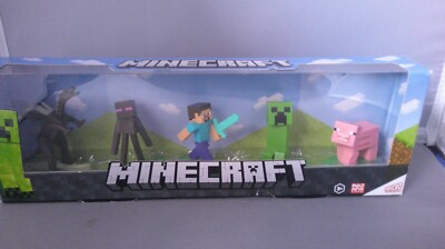 New Micro Collection MINECRAFT Mattel 5 Figures Steve Dragon Creeper ...