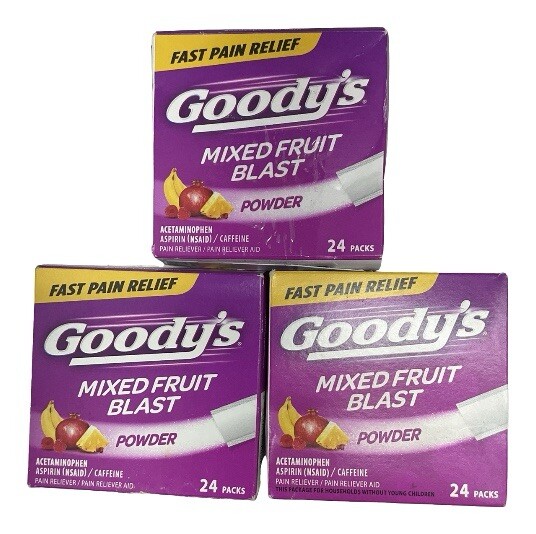 3x Goody's Headache Powders Mixed Fruit Blast 24 Count Each 42037108458 | eBay