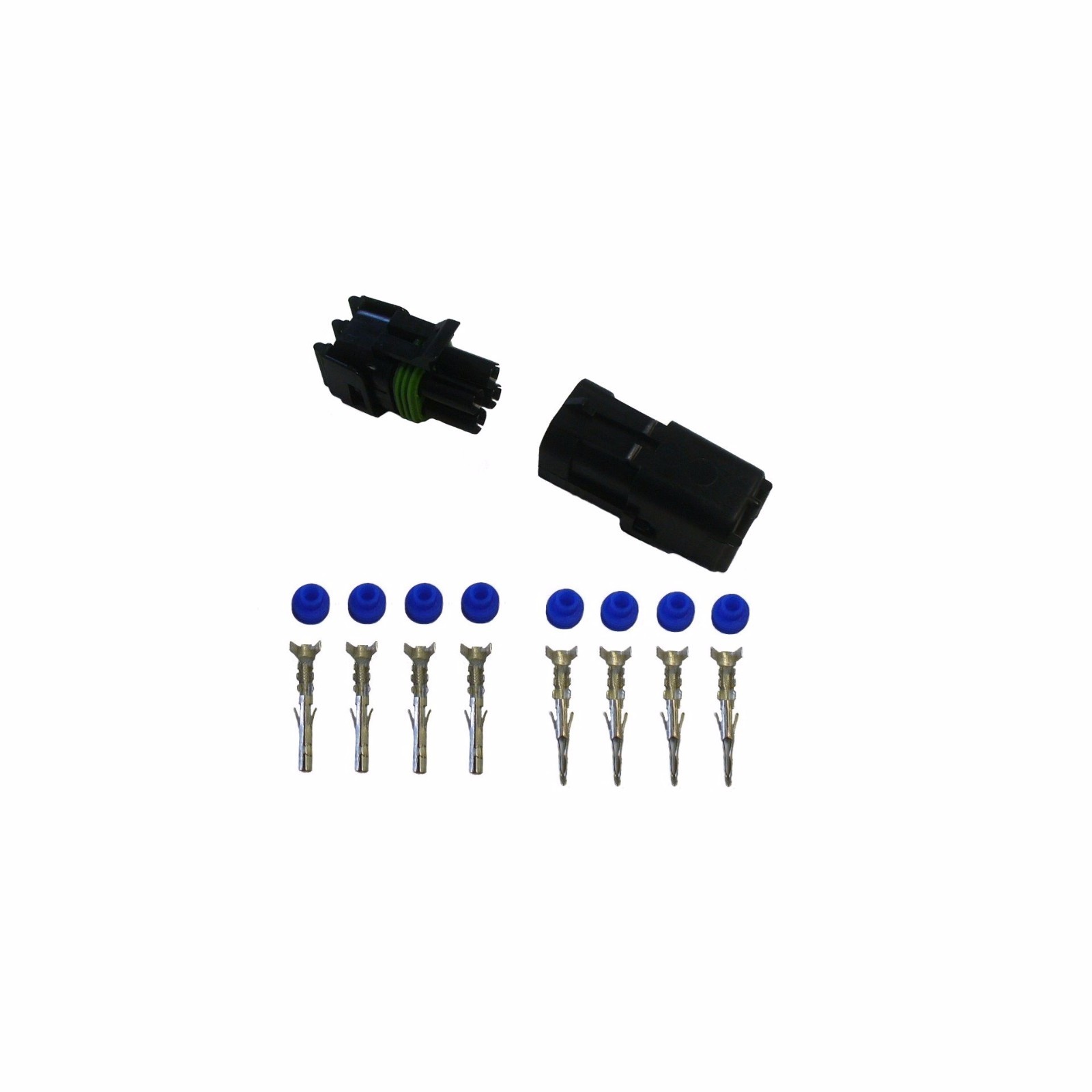 4 Pin Square Delphi Weather Pack Connector 12 AWG Terminals and Seals ...
