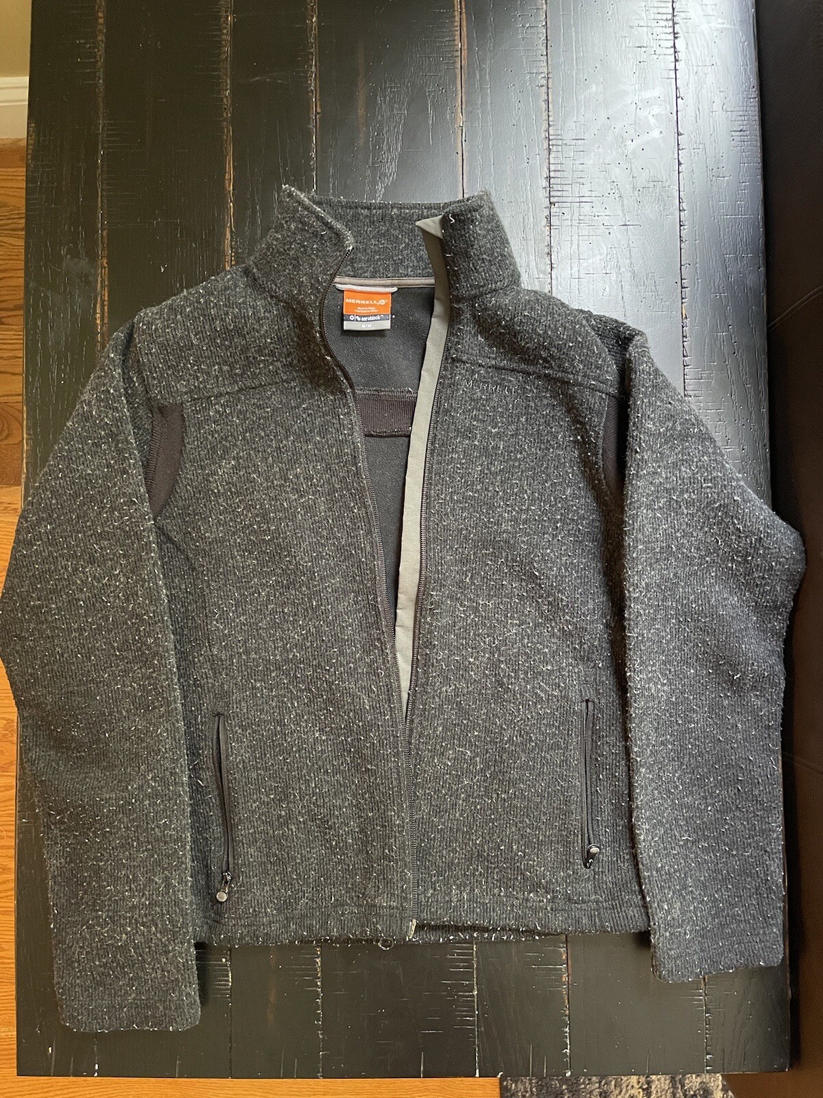 Merrell Women’s Size M Aeroblock Wool Blend Full Zip Fleece Lined Gray ...