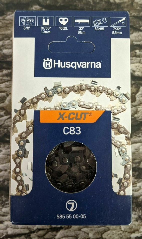 Husqvarna C83 X-CUT FULL CHISEL Chainsaw chain - 3/8 - .050 Guage (18 ...