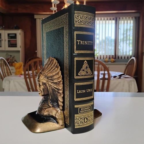 EASTON PRESS TRINITY Leon Uris SIGNED leather Ireland Easter Uprising ...