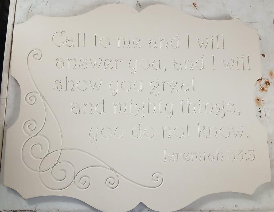 Ceramic Wood Plaque Carved Bible Verse Jeremiah 33:3 15x6 Off White | eBay