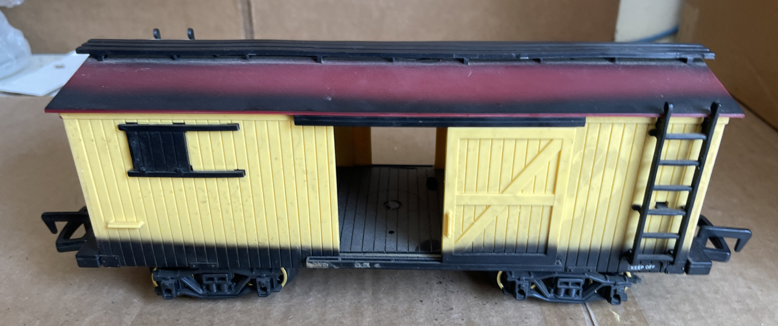 New Bright Yellow / Red Box Car Train Car; 13” L 4” W 4.5” H | eBay