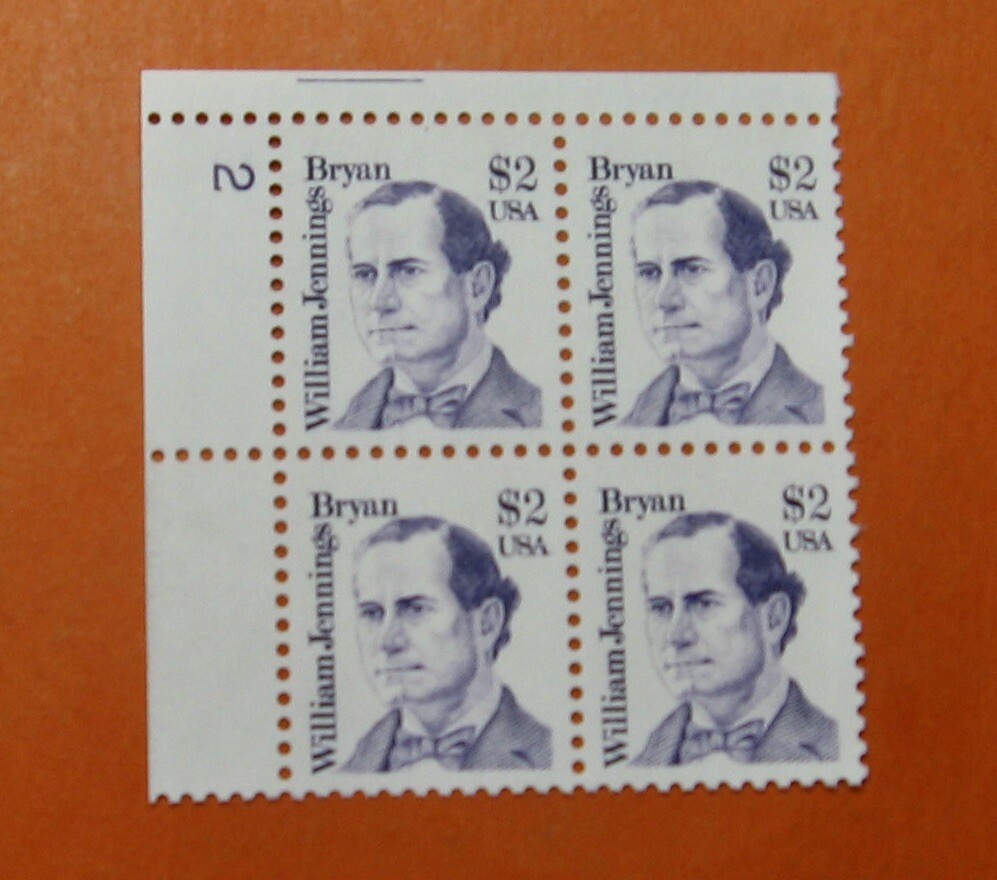 1986-94 William Jennings Bryan Block of four $2.00 U.S. Stamps | eBay