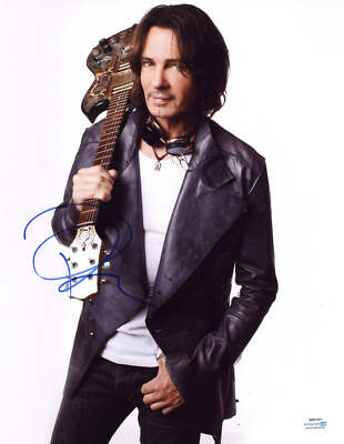 Rick Springfield Autographed Signed 11x14 Black Leather Coat Guitar ...