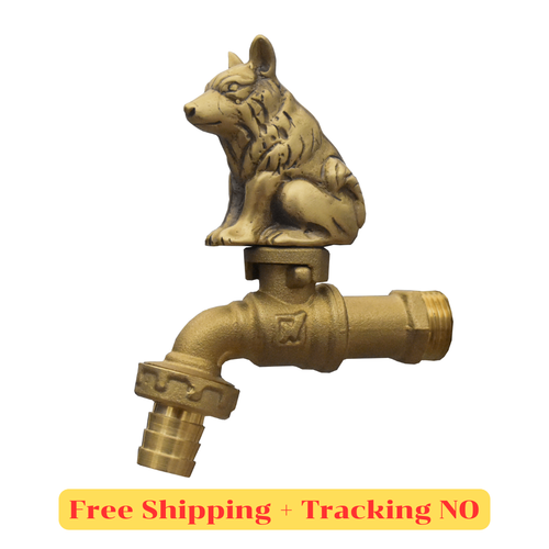 Brass tap wolf handle garden tap vintage garden tap outdoor Decorative ...