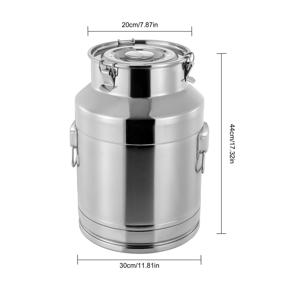 7.39Gallon Large Milk Can Stainless Steel Silver food Container With ...