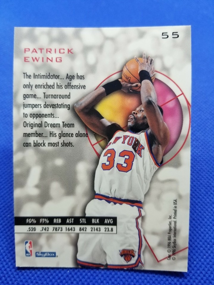 1995 Skybox E-XL PATRICK EWING Basketball card #55 NEW YORK KNICKS Georgetown | eBay