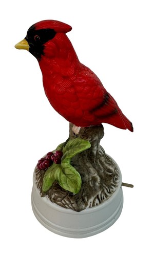 Vintage Red CARDINAL Bird CERAMIC Figurine MUSIC BOX 7.75" | eBay