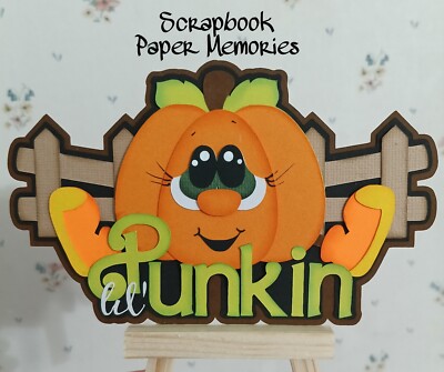 LIL PUNKIN Title for Scrapbook Pages, Pumpkin embellishment, Card Title ...