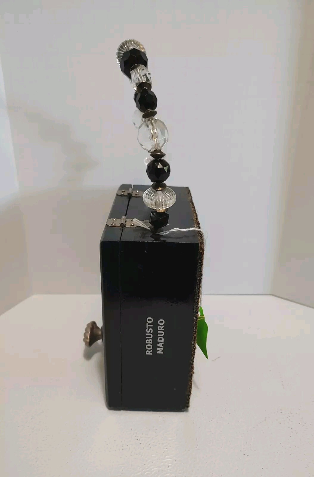 Gispert Fabrica De Tabacos Cigar Box Handbag Black Purse Bead Handle ...