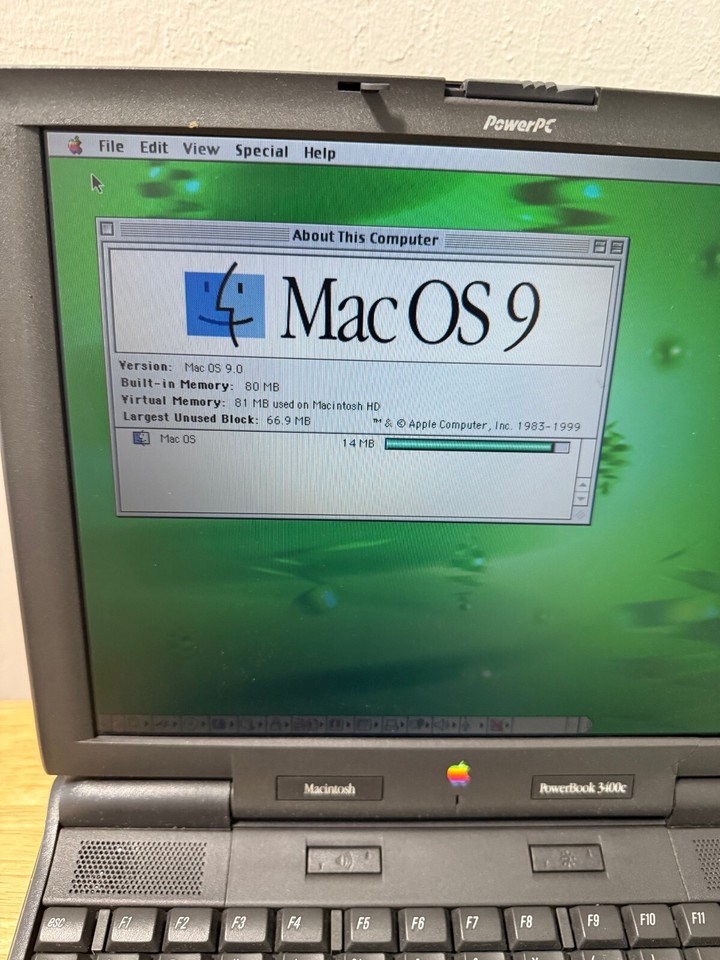 Apple Macintosh Powerbook 3400c 180mhz 80mb 1.3gb OS 9 TESTED | eBay