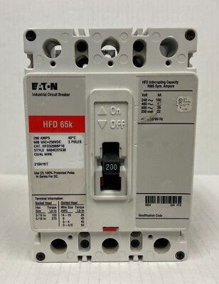 NEW TAKEOUT EATON HFD3200 200A 65kA 10 IN STOCK *SHIPS SAME DAY UPS* | eBay